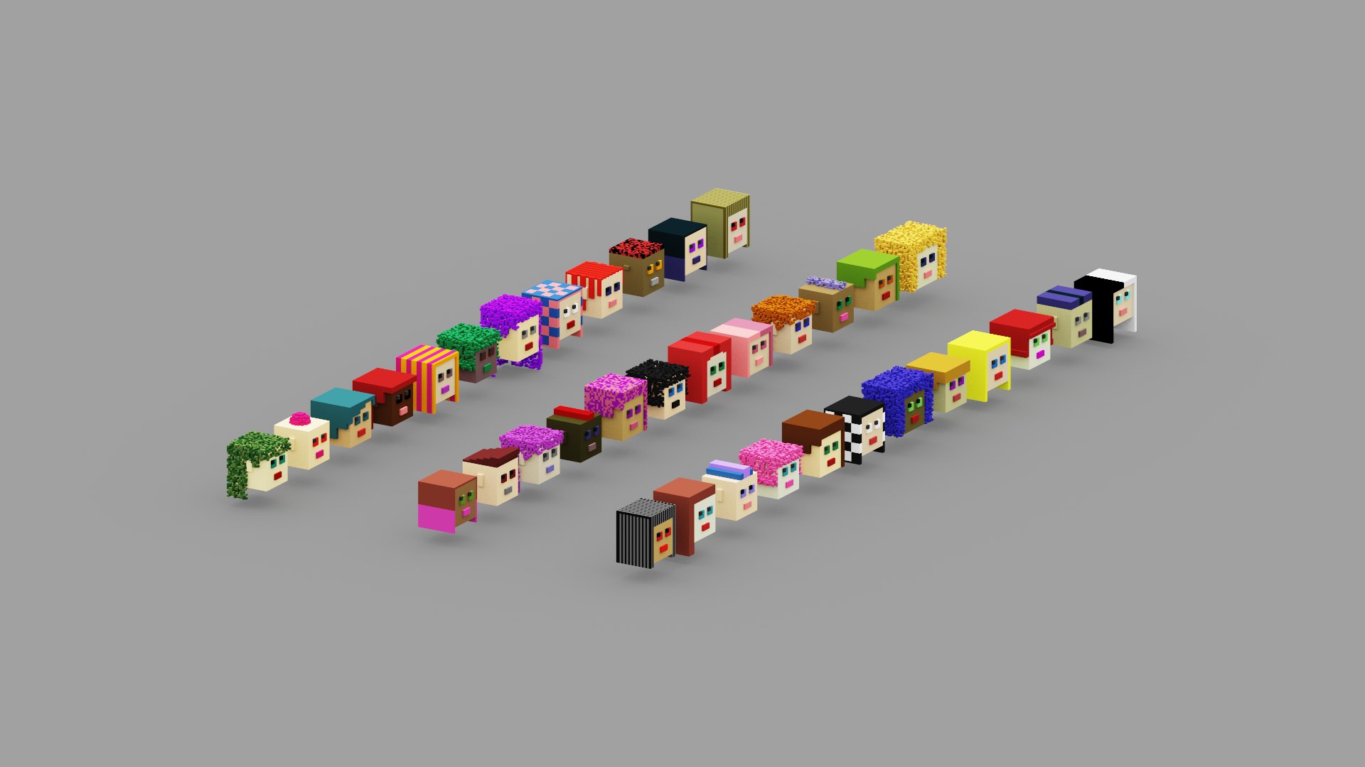 3D Voxel Heads NFT Collection - TurboSquid 1858853