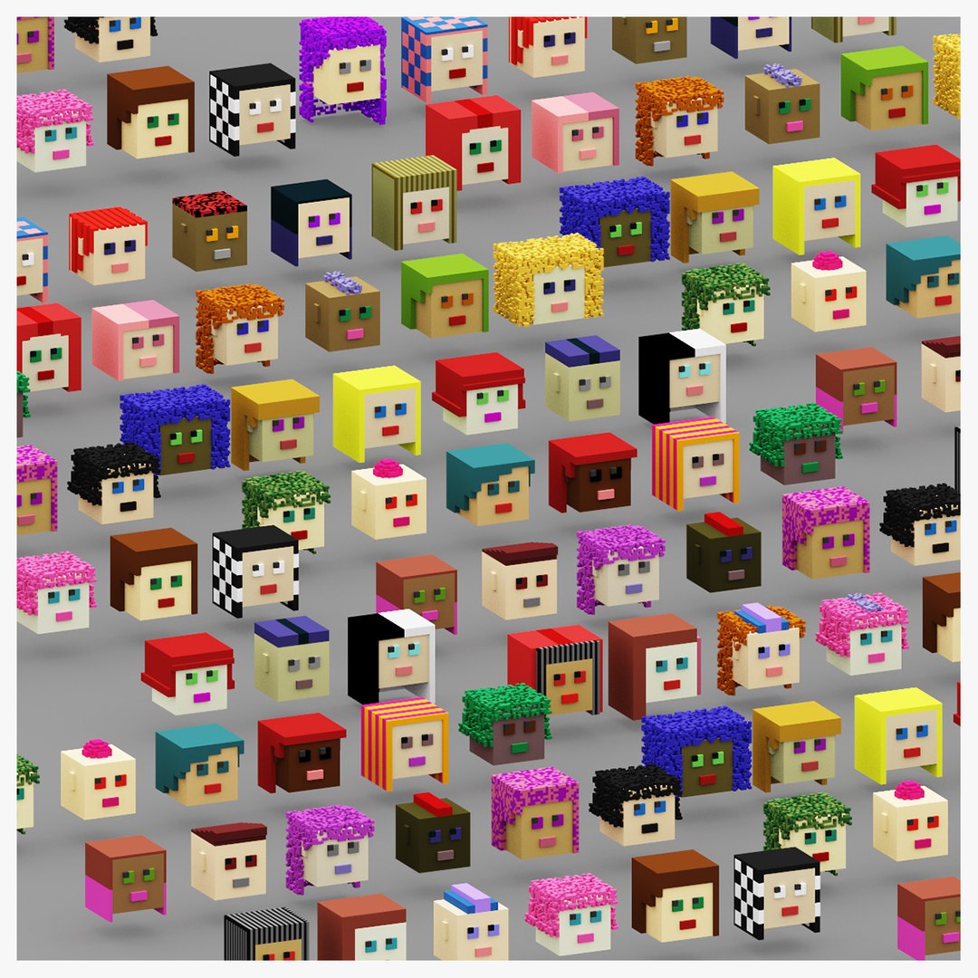 3D Voxel Heads NFT Collection - TurboSquid 1858853