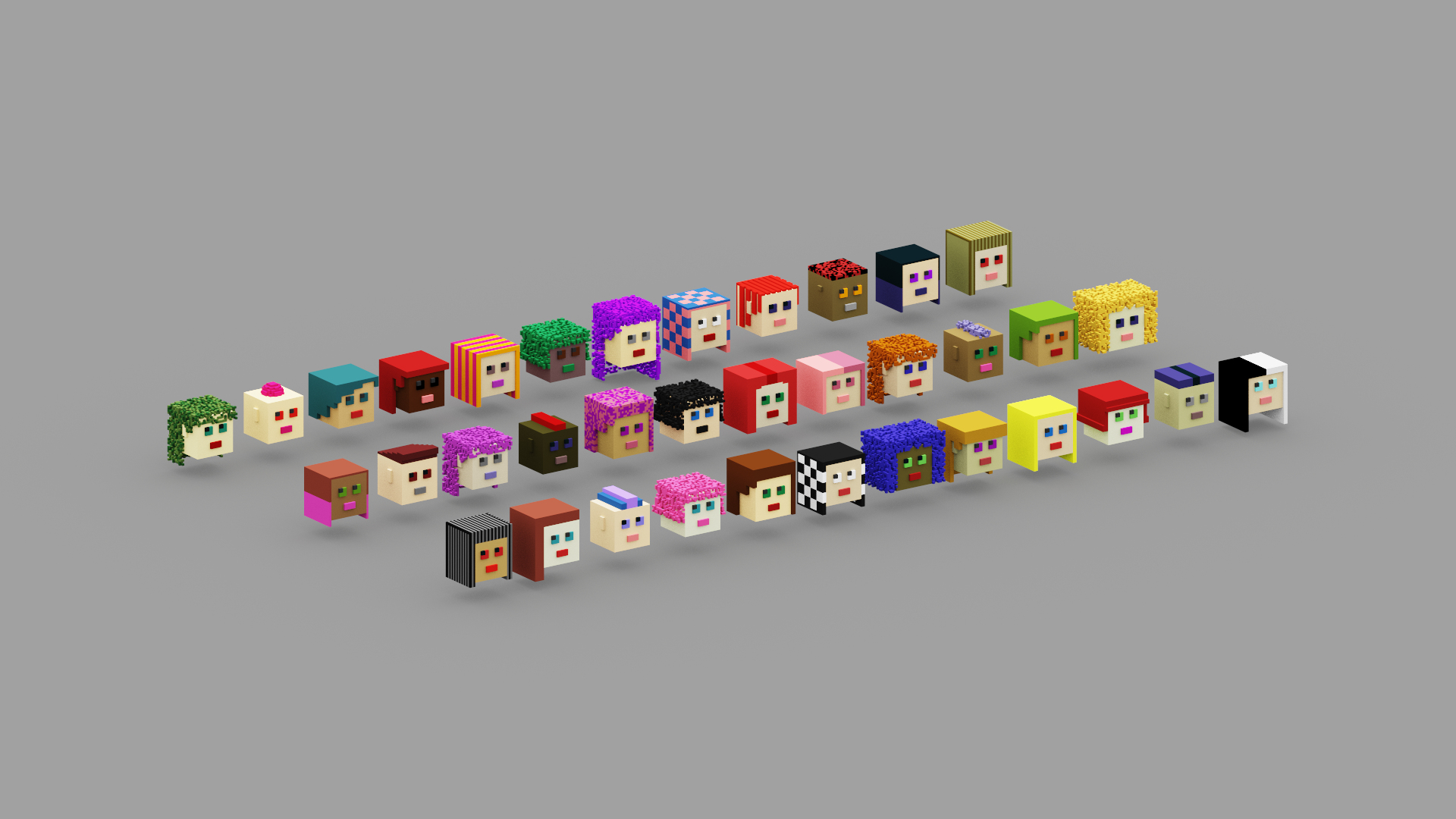 3D Voxel Heads NFT Collection - TurboSquid 1858853