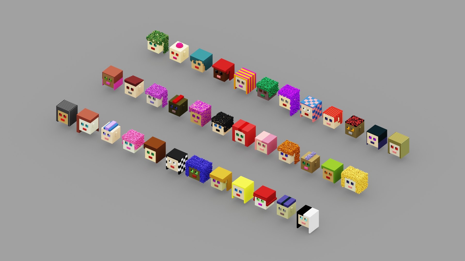 3D Voxel Heads NFT Collection - TurboSquid 1858853