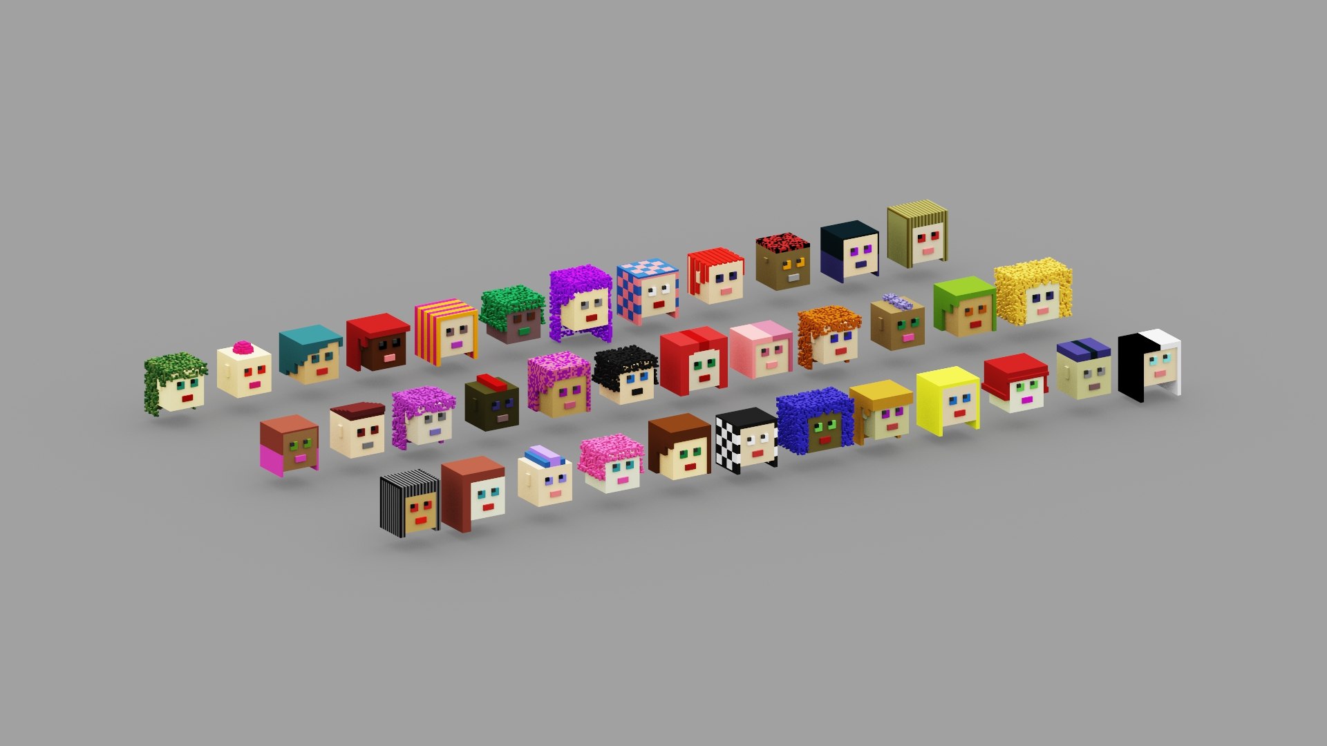 3D Voxel Heads NFT Collection - TurboSquid 1858853