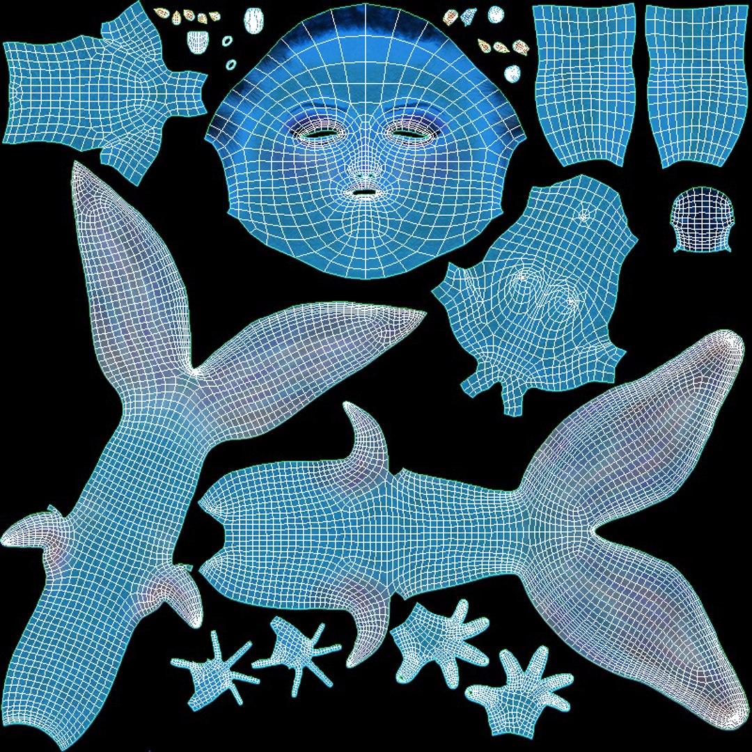 3D Model Blue Mermaid Character - TurboSquid 1989830