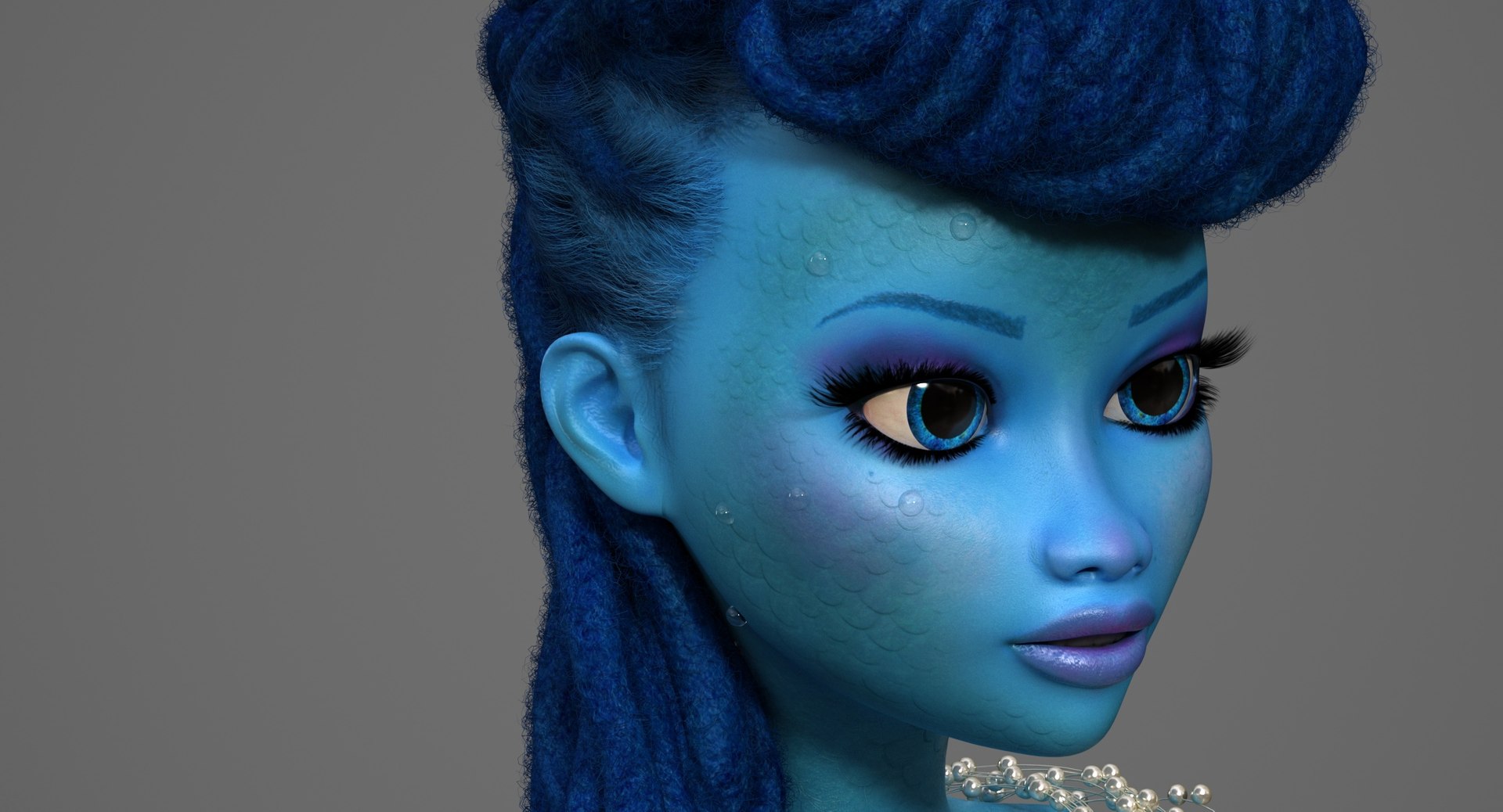 3D Model Blue Mermaid Character - TurboSquid 1989830