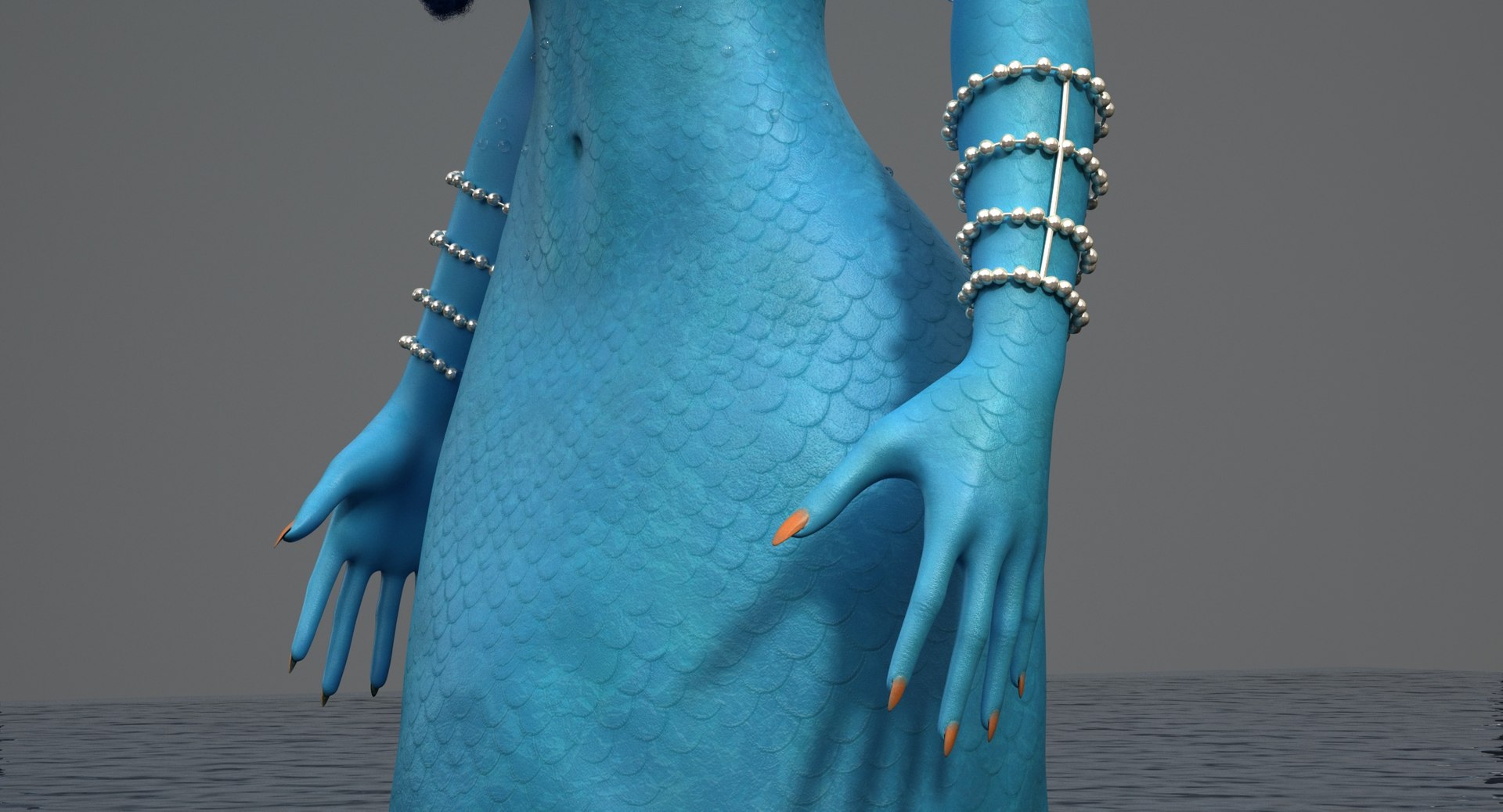 3D Model Blue Mermaid Character - TurboSquid 1989830