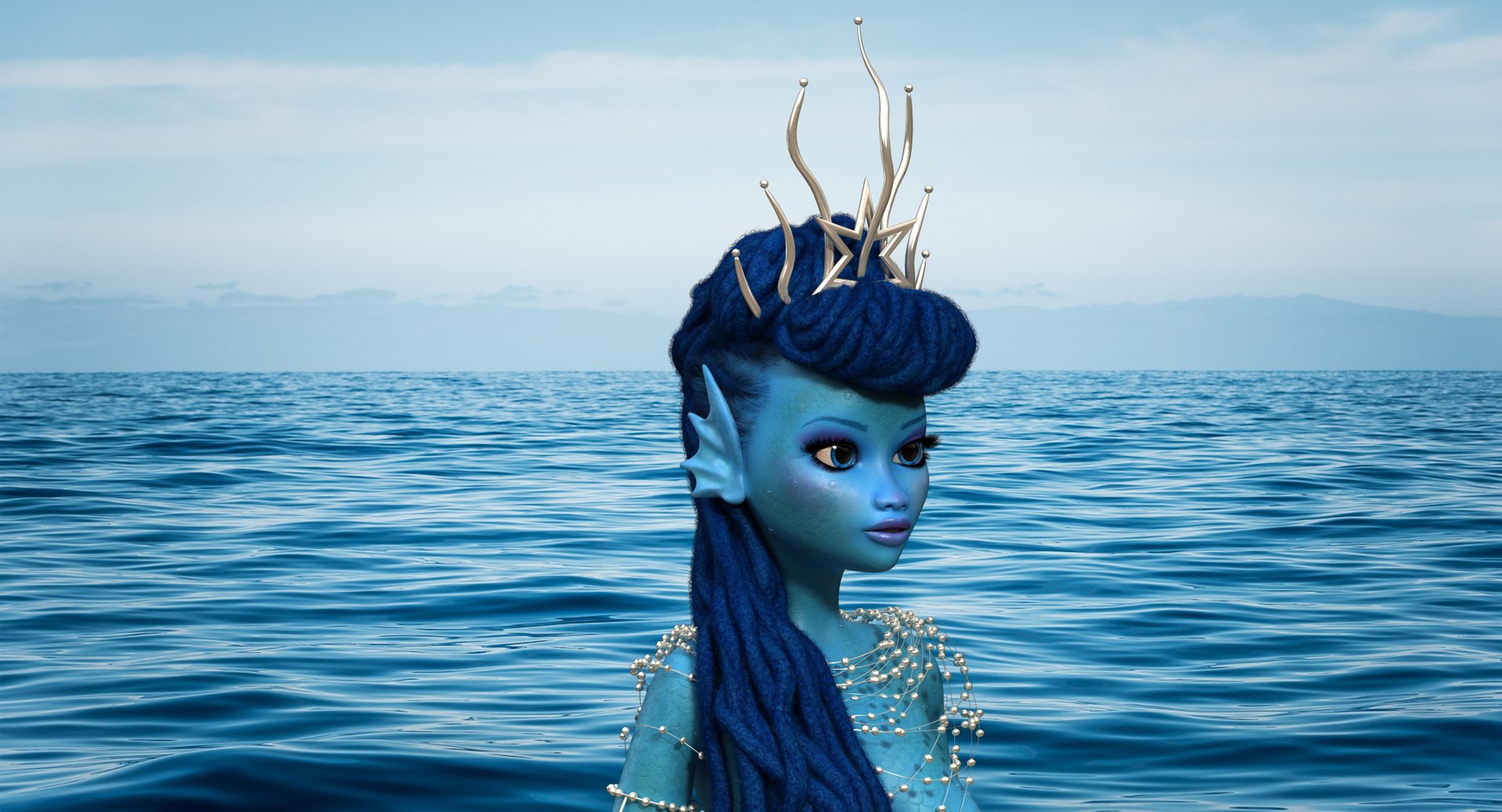 3D model Blue Mermaid Character - TurboSquid 1989830