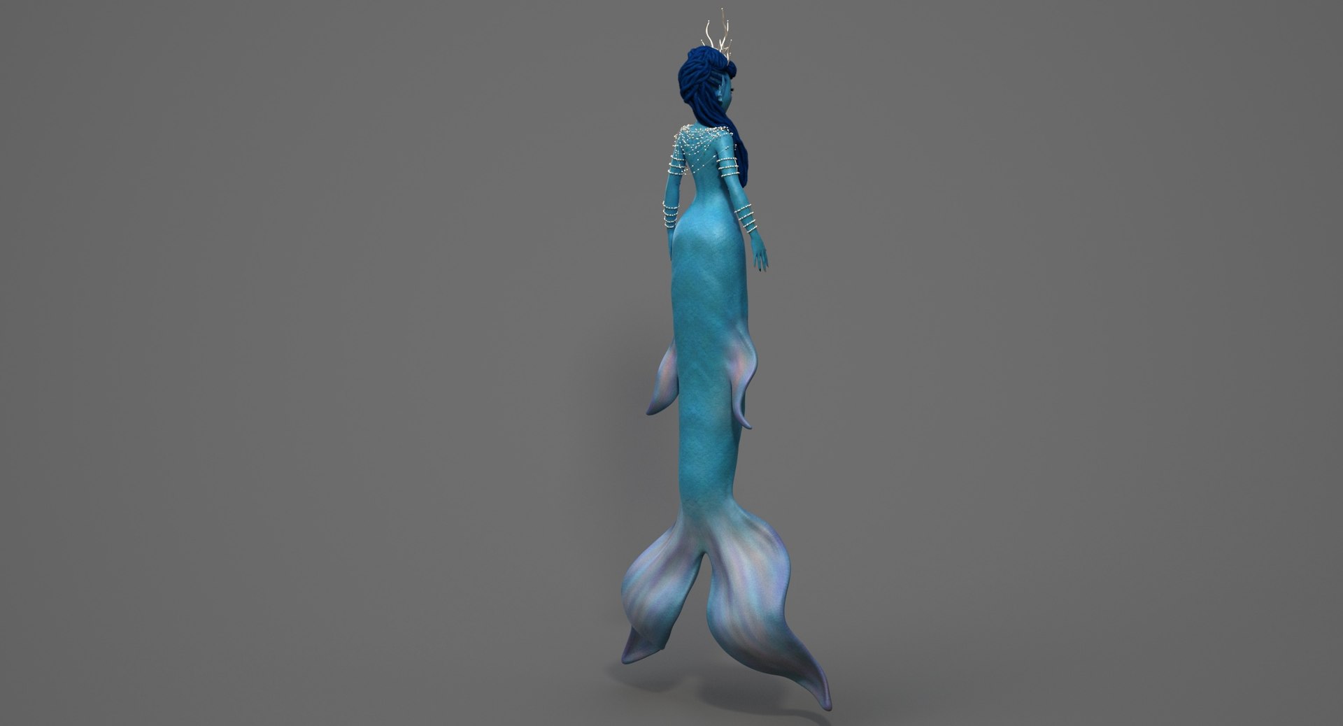 3D Model Blue Mermaid Character - TurboSquid 1989830