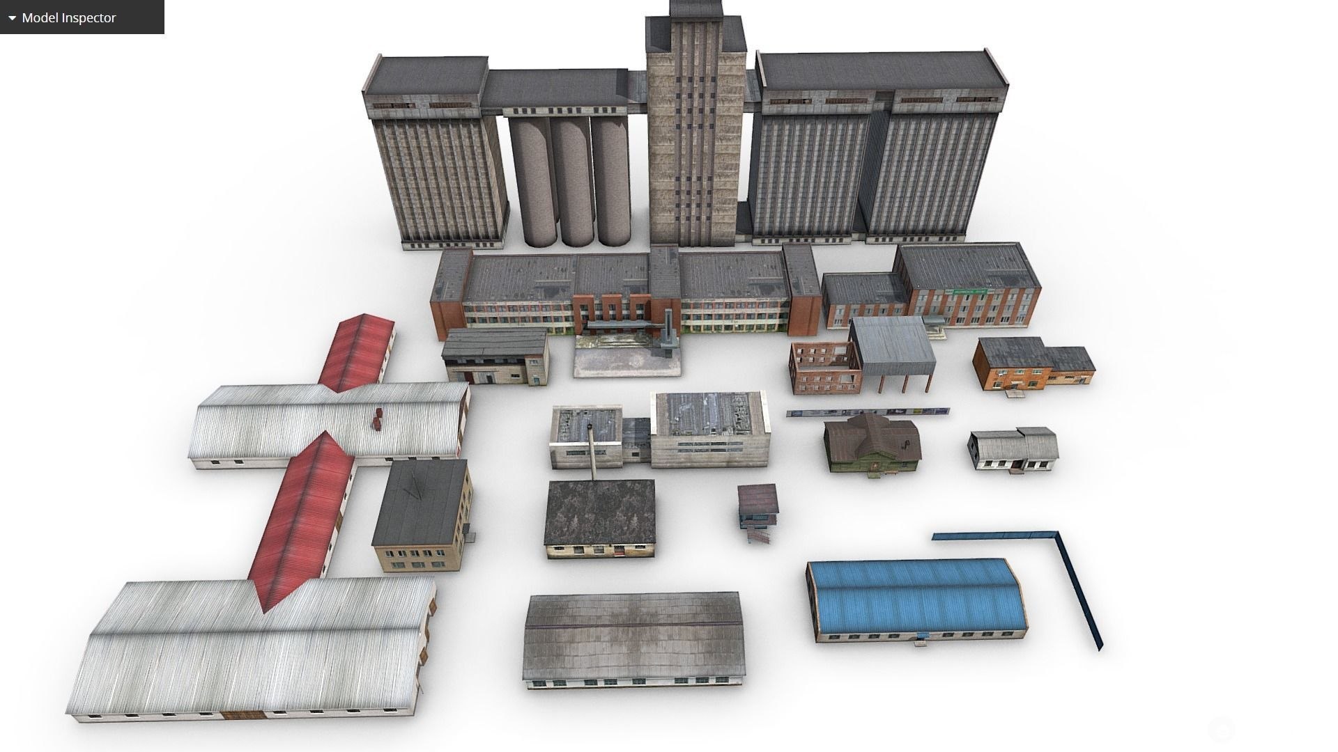 3D Pack Old Industrial And Office Buildings Model - TurboSquid 1729490