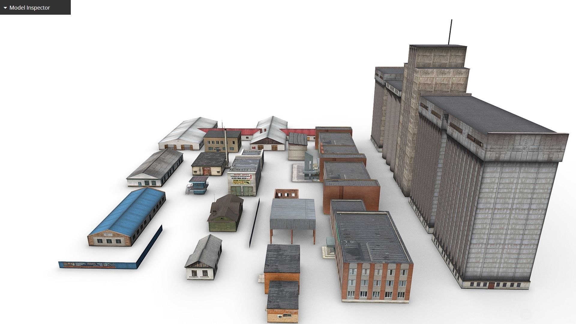 3D Pack Old Industrial And Office Buildings Model - TurboSquid 1729490