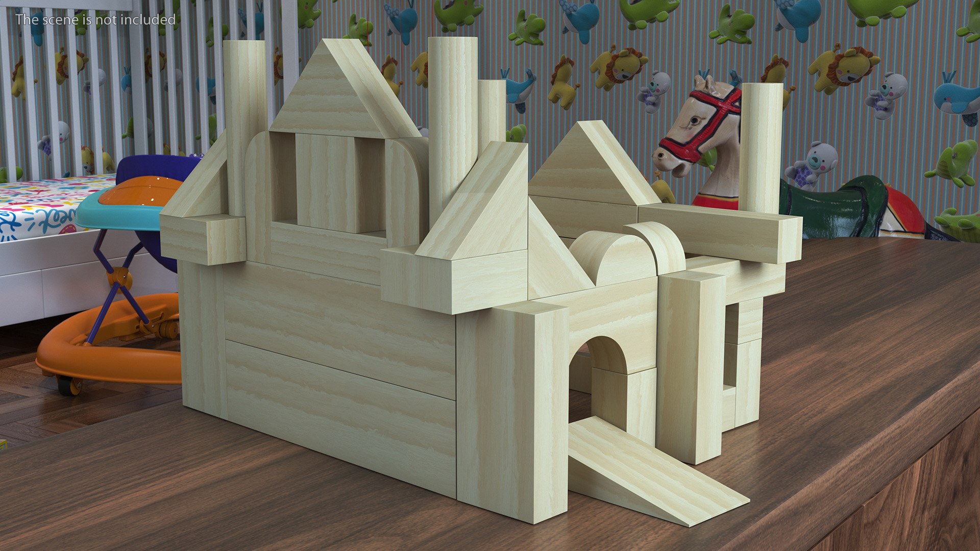 3D Model Wooden Constructor Castle - TurboSquid 2243546