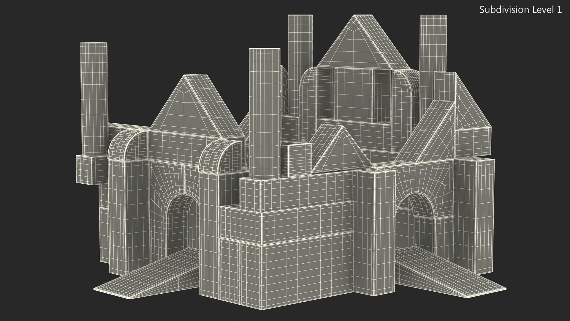 3D Model Wooden Constructor Castle - TurboSquid 2243546