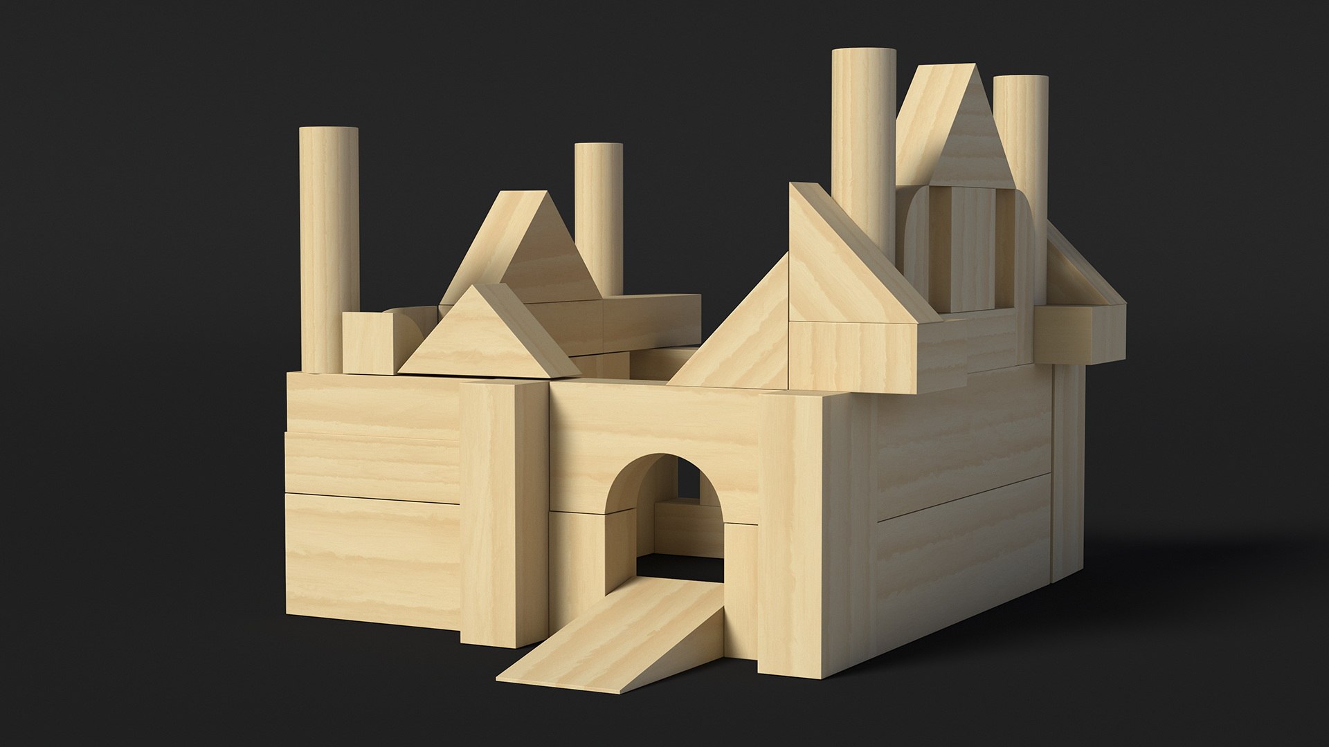 3D Model Wooden Constructor Castle - TurboSquid 2243546