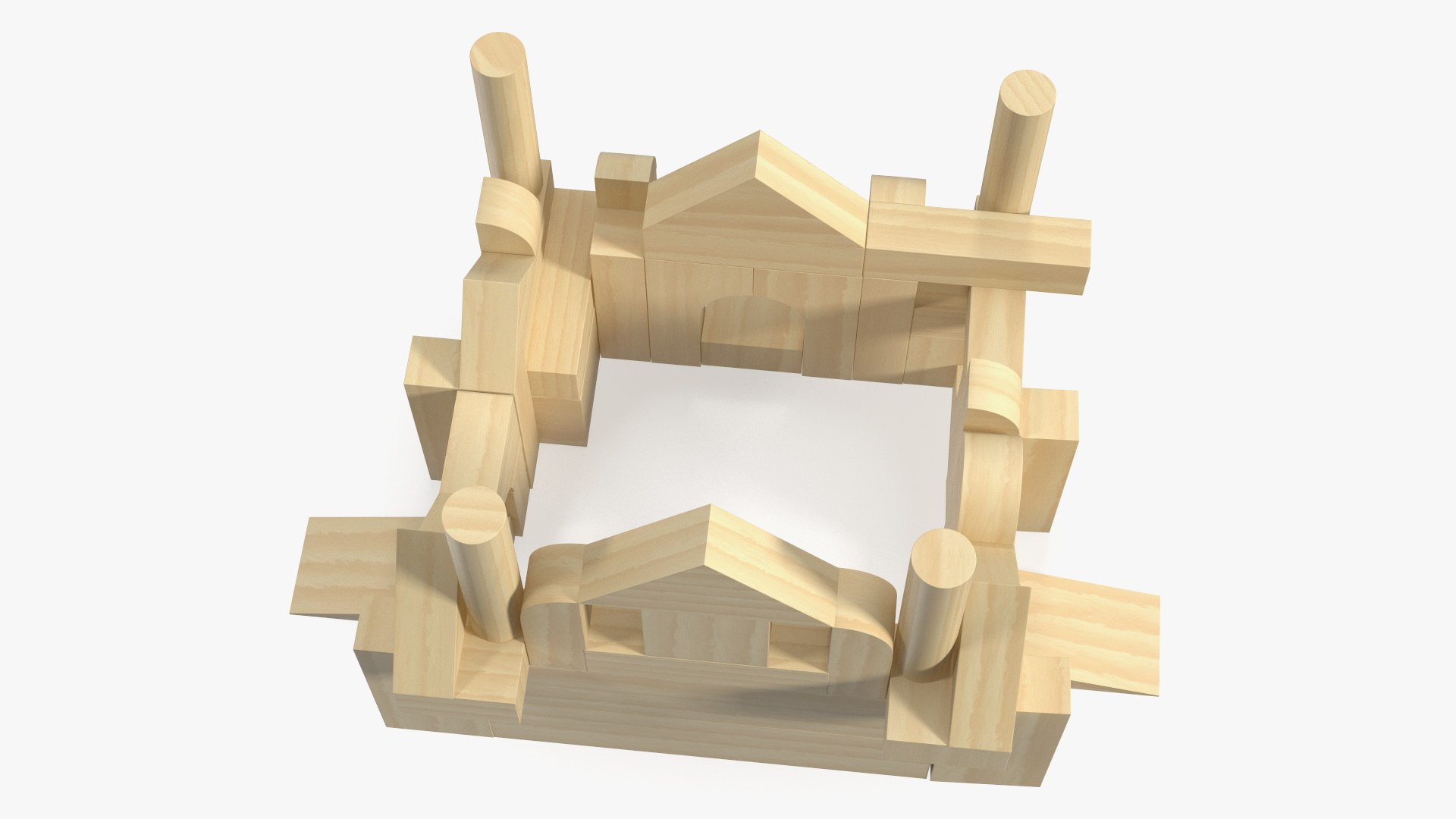 3D Model Wooden Constructor Castle - TurboSquid 2243546