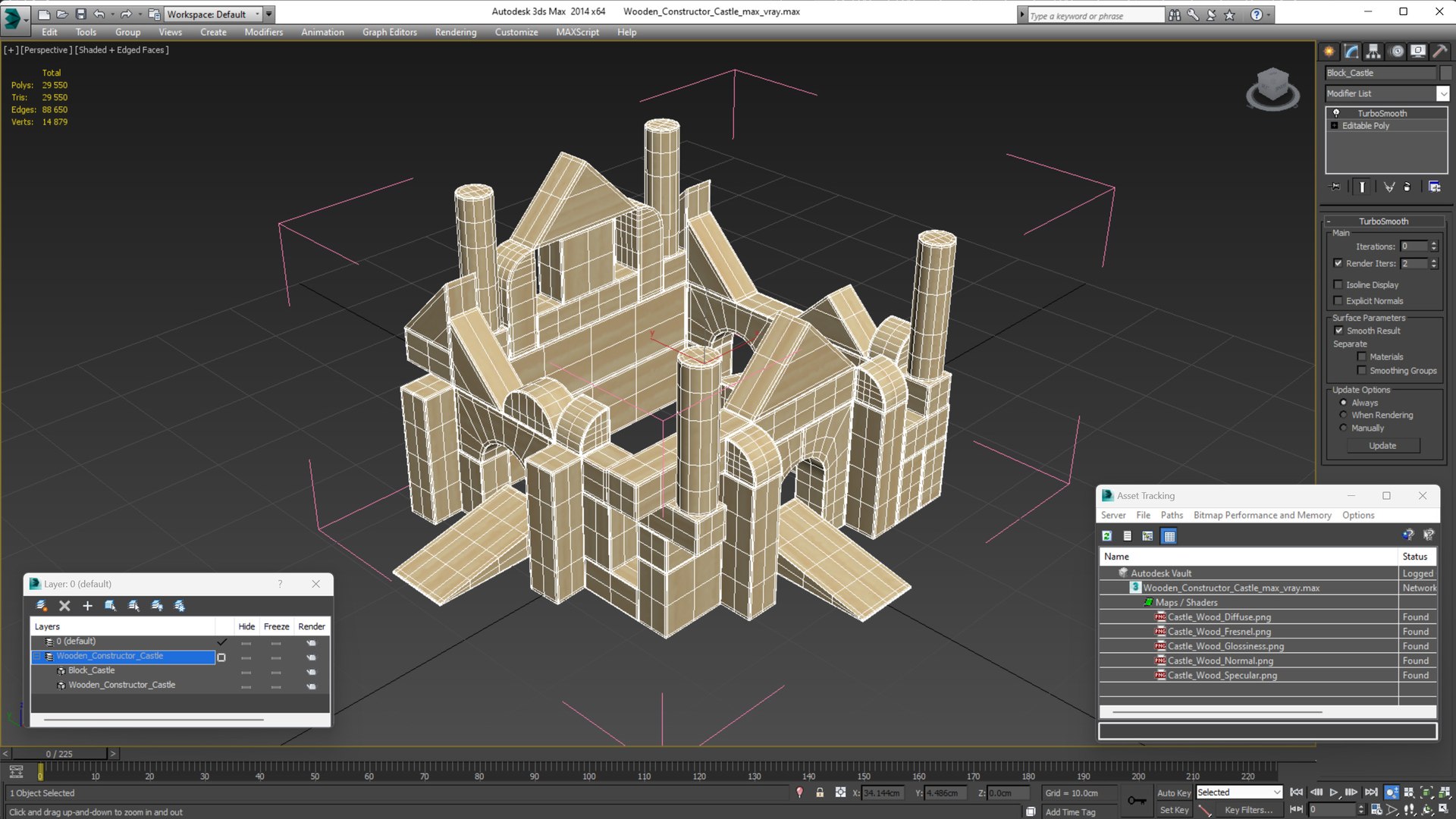 3D Model Wooden Constructor Castle - TurboSquid 2243546