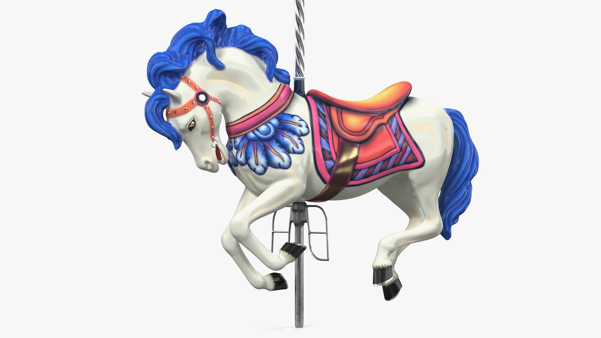 Carousel galloping horse white 3D model - TurboSquid 1604515