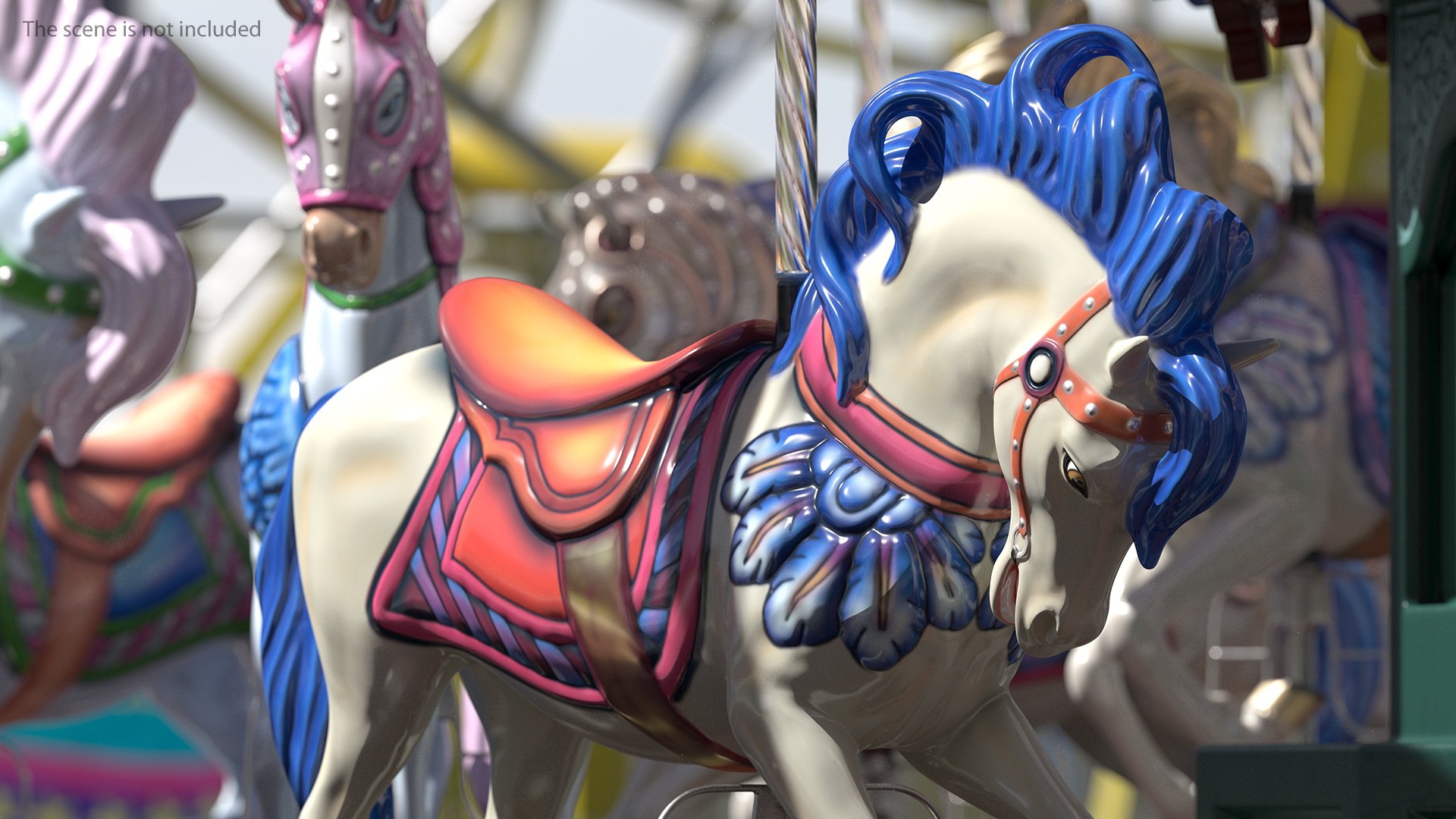 Carousel Galloping Horse White 3D Model - TurboSquid 1604515