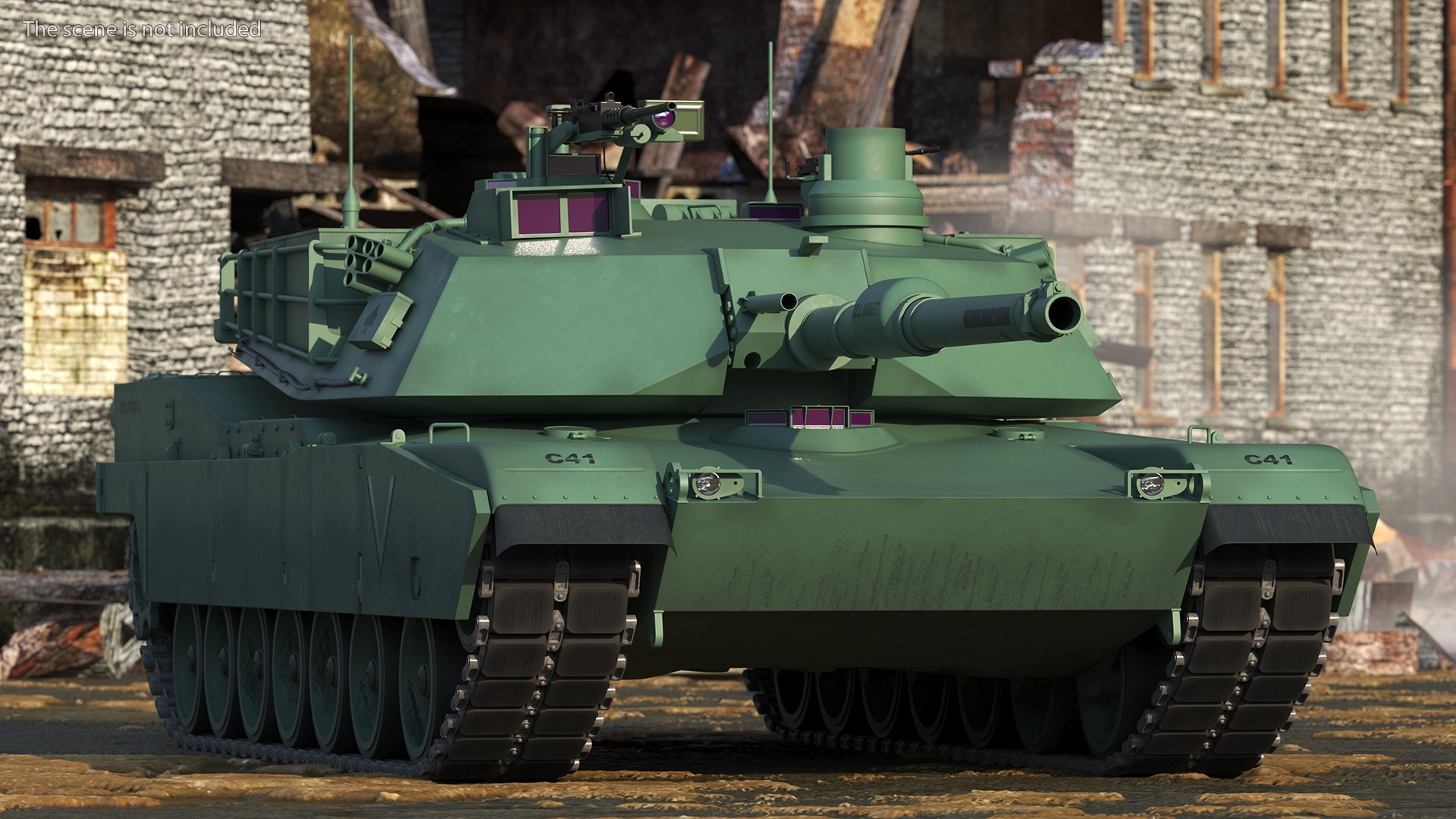 M1 Abrams 2 Green Rigged 3D Model - TurboSquid 1933544