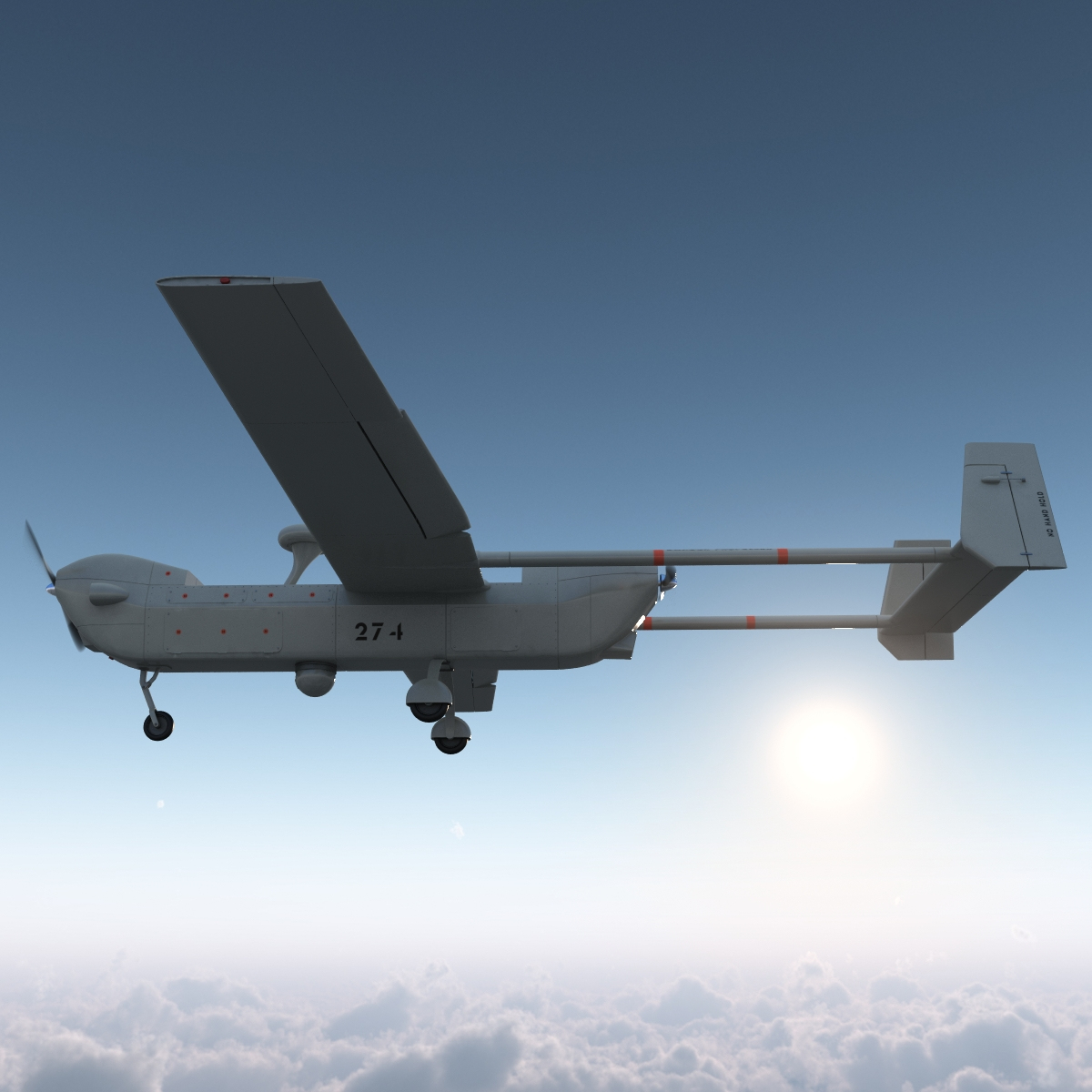 3ds max rq-5 hunter unmanned aircraft plane