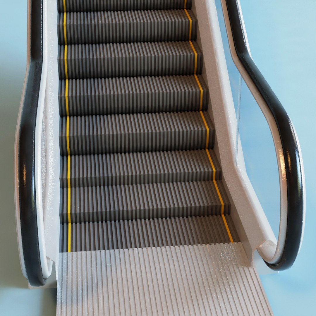 3d escalator interior modelled