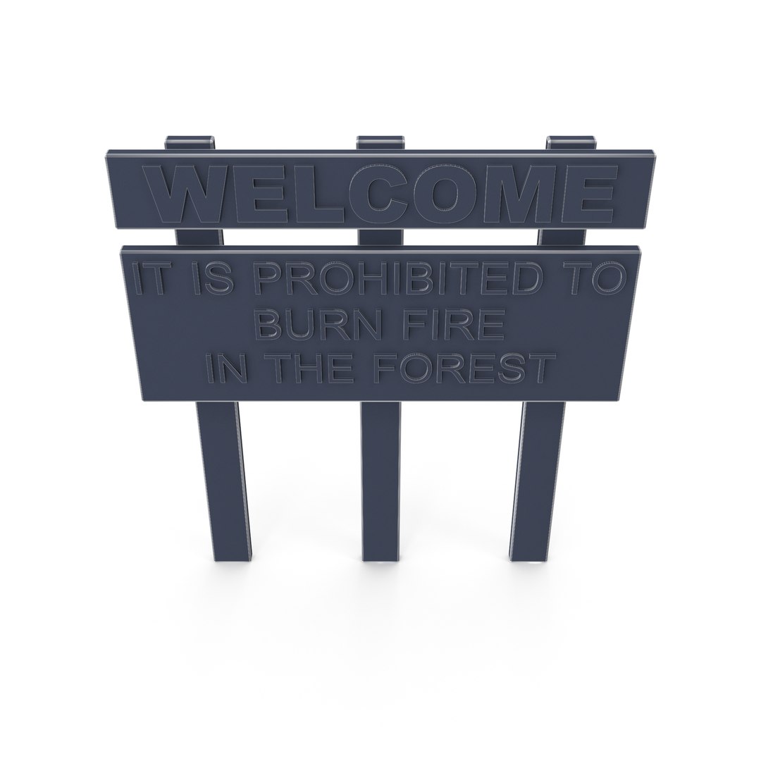 Wooden Signboard With Engraved Text 3D Model - TurboSquid 2305120