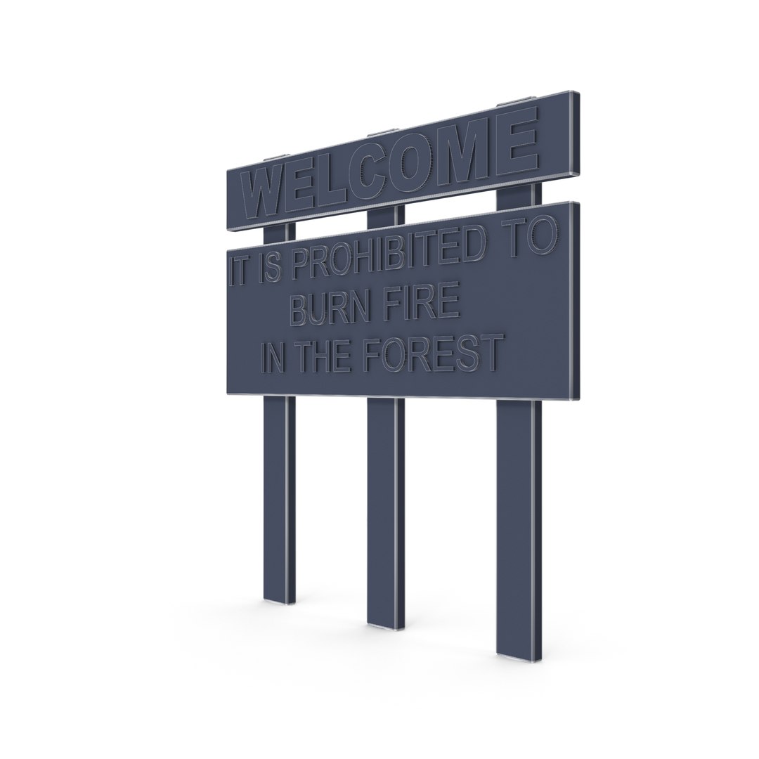Wooden Signboard With Engraved Text 3D Model - TurboSquid 2305120