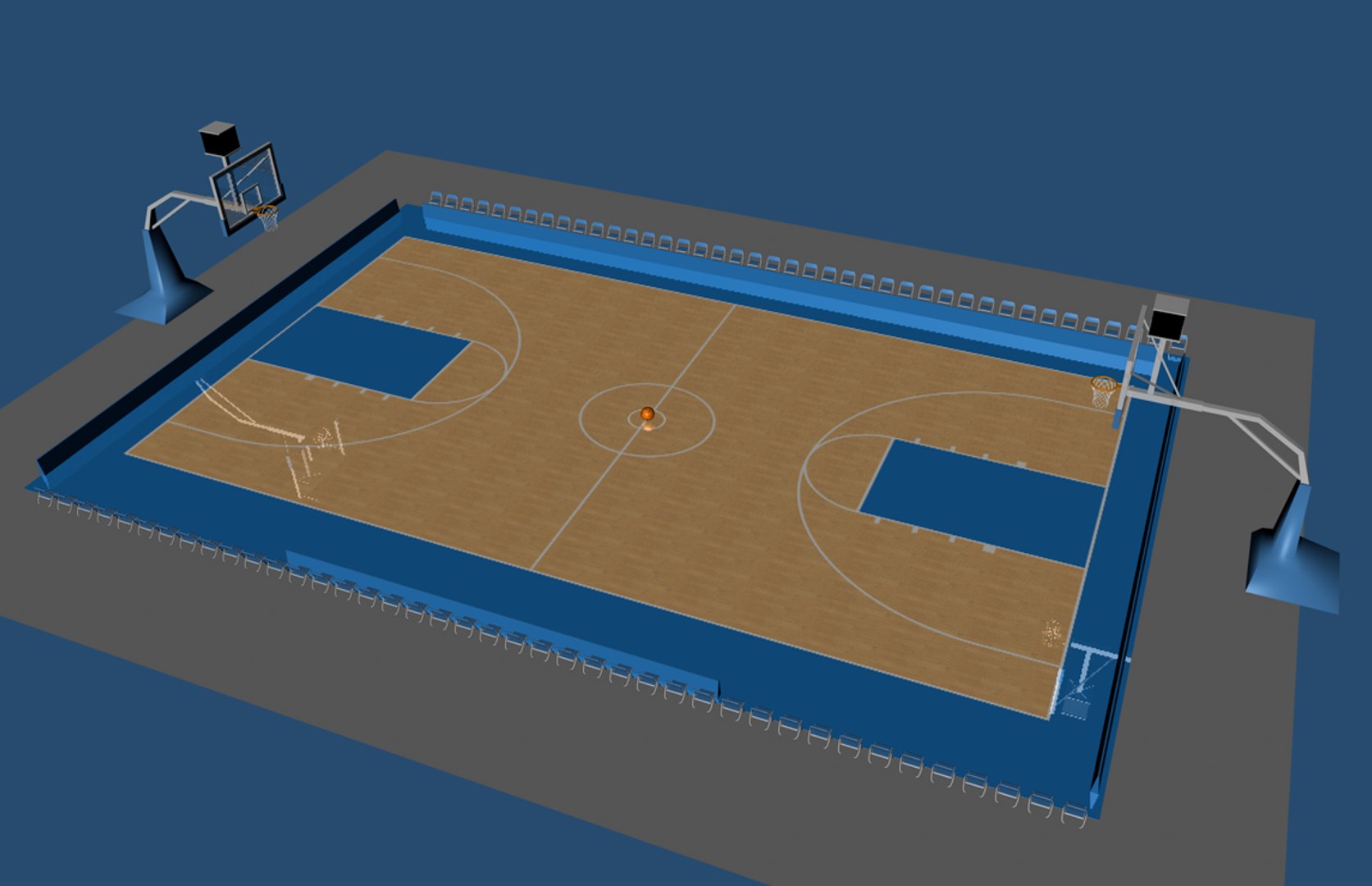 3d Basketball Court Model