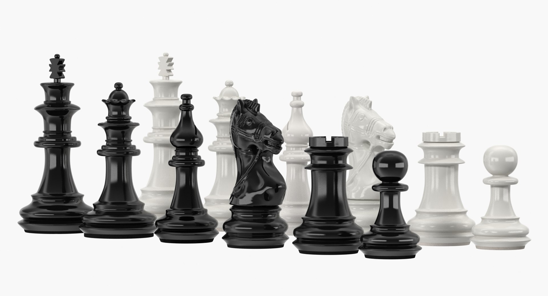 3D Model Plastic Chess Figures - TurboSquid 1350933