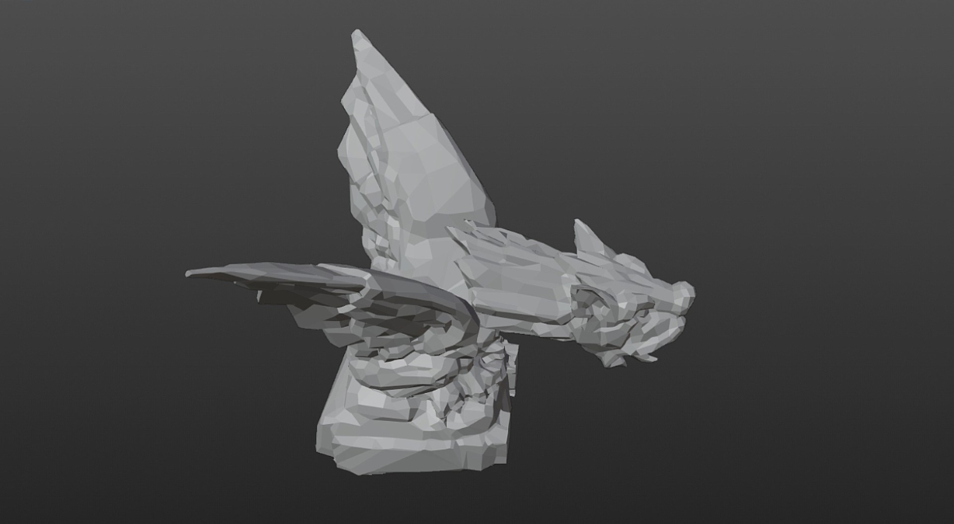 3D Low-Poly Art Deco Gargoyle On Pedestal - TurboSquid 2227027