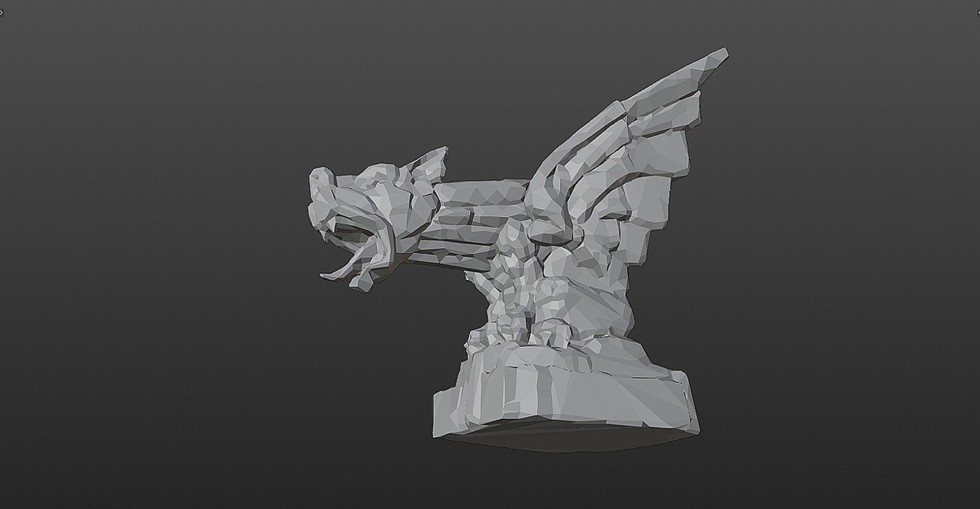 3D Low-Poly Art Deco Gargoyle On Pedestal - TurboSquid 2227027