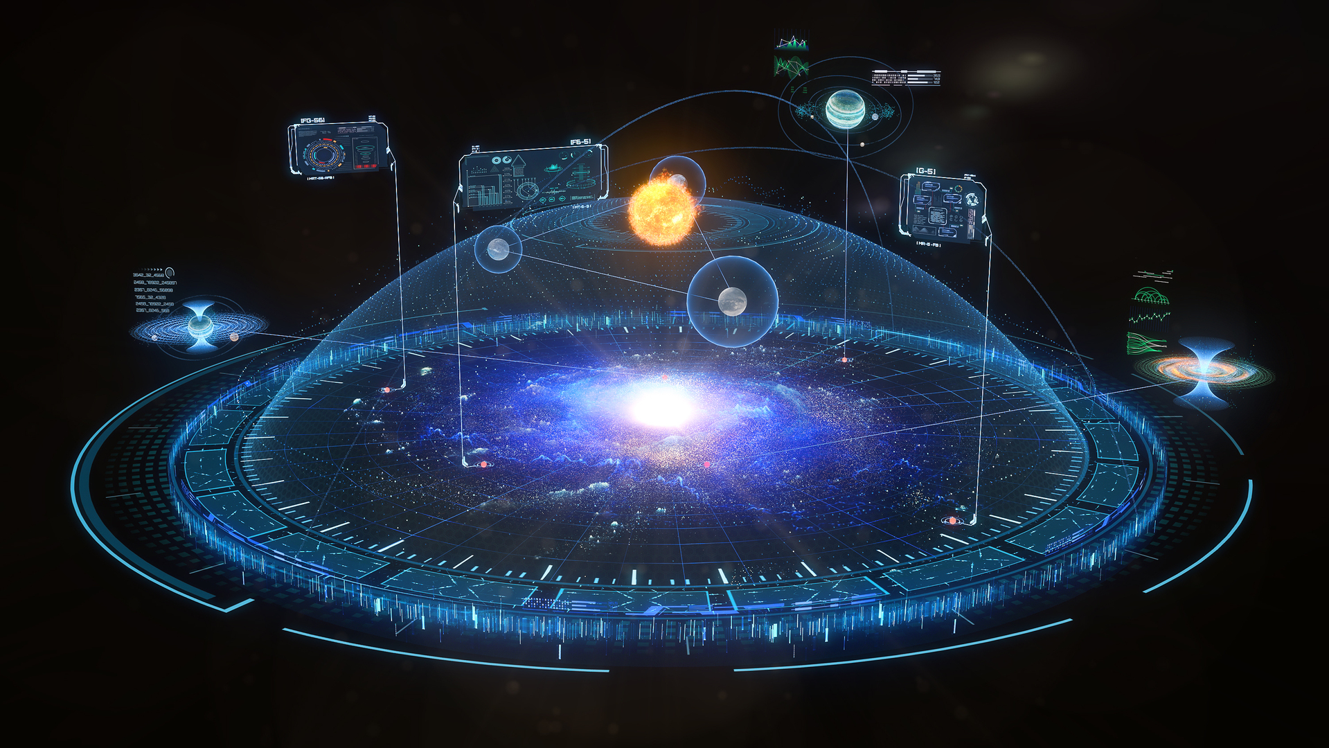 3D Model Futuristic Hologram Interface Galaxy - TurboSquid 1432216