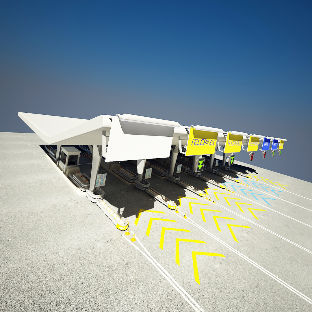 highway toll gate 3d model