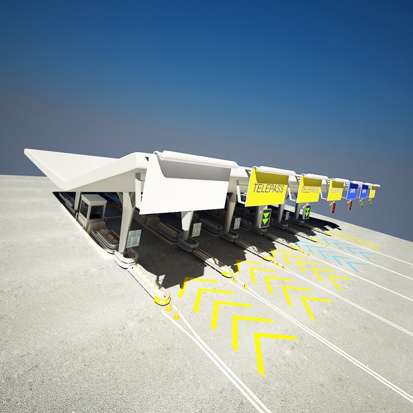 highway toll gate 3d model