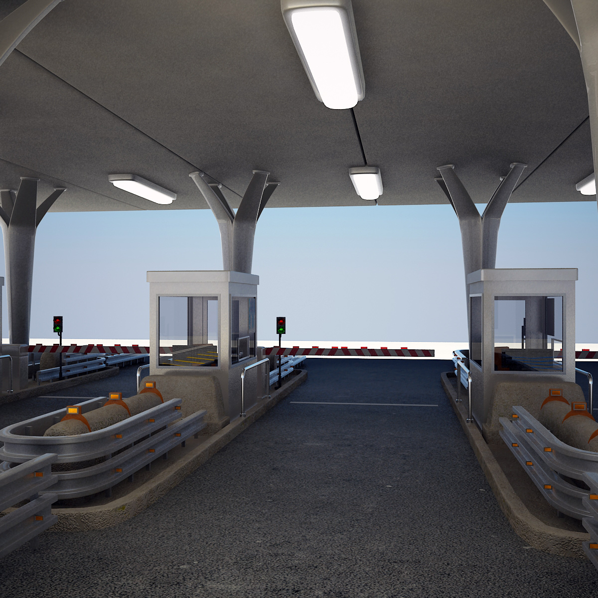 highway toll gate 3d model