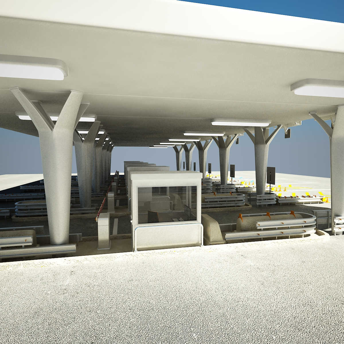 highway toll gate 3d model