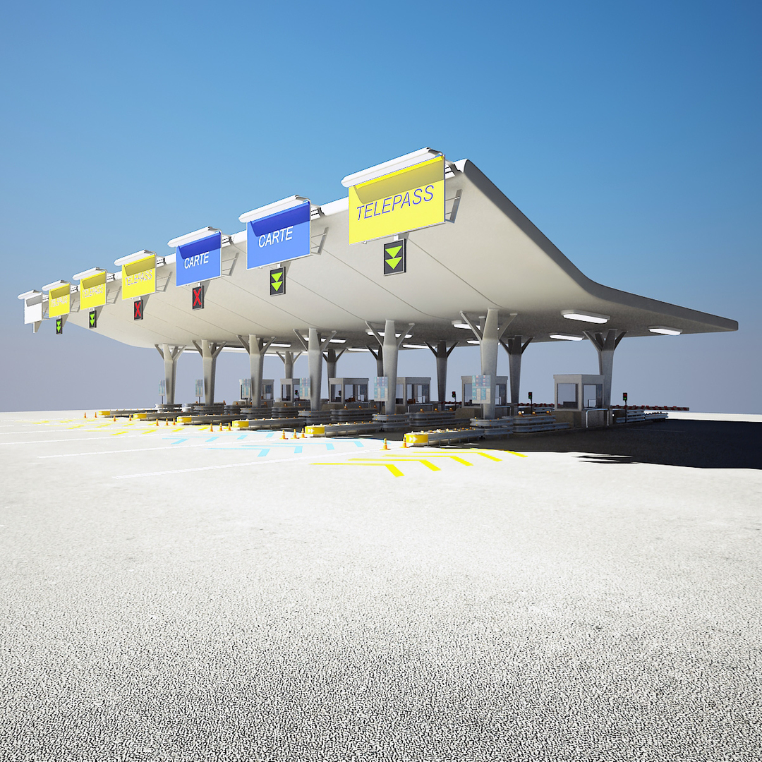 highway toll gate 3d model