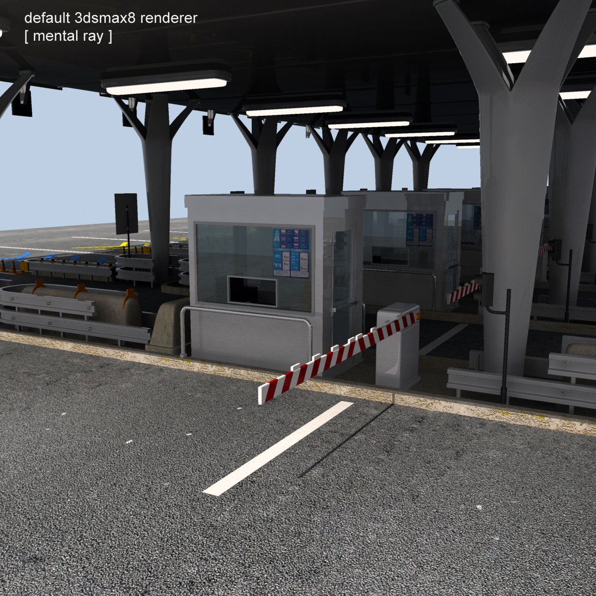 highway toll gate 3d model