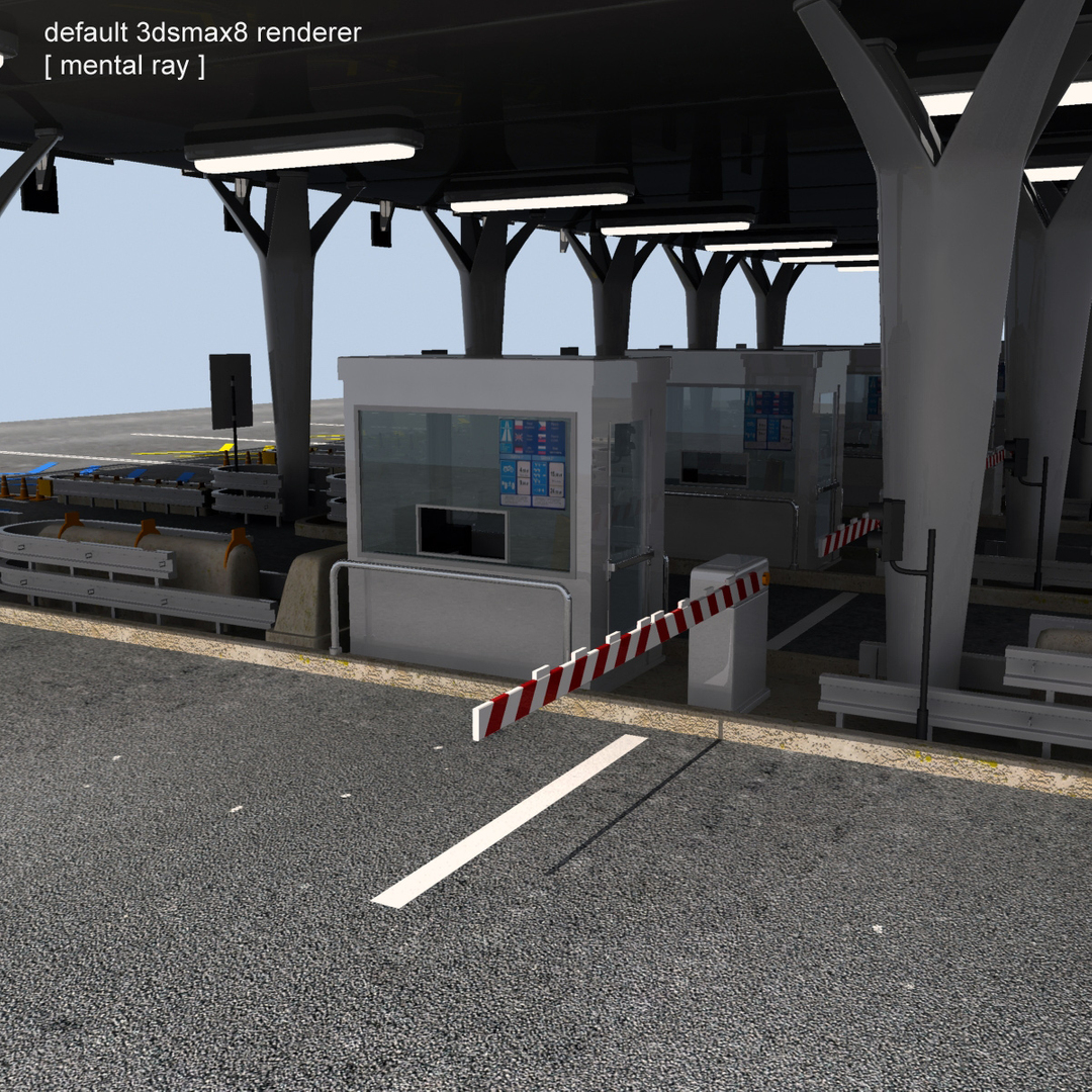 highway toll gate 3d model