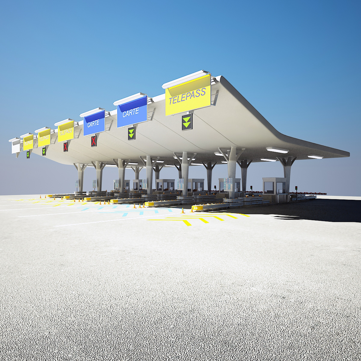 highway toll gate 3d model