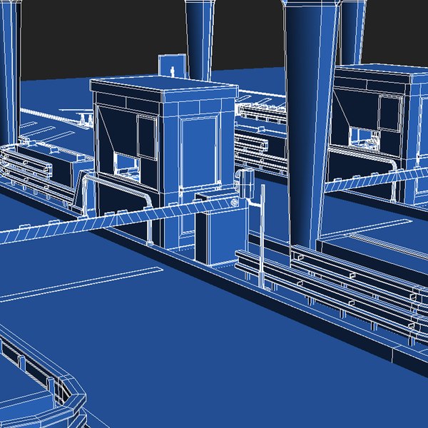 highway toll gate 3d model