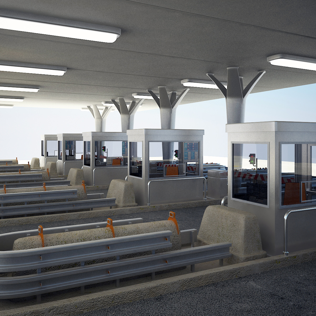 highway toll gate 3d model