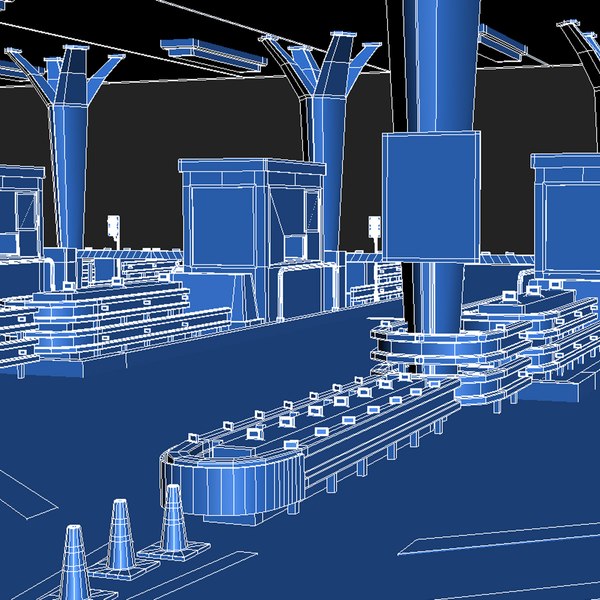 highway toll gate 3d model