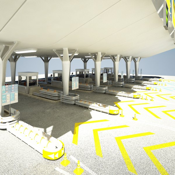 highway toll gate 3d model