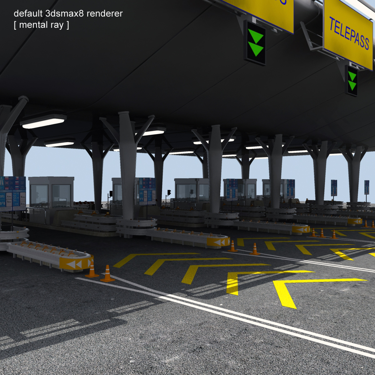 highway toll gate 3d model