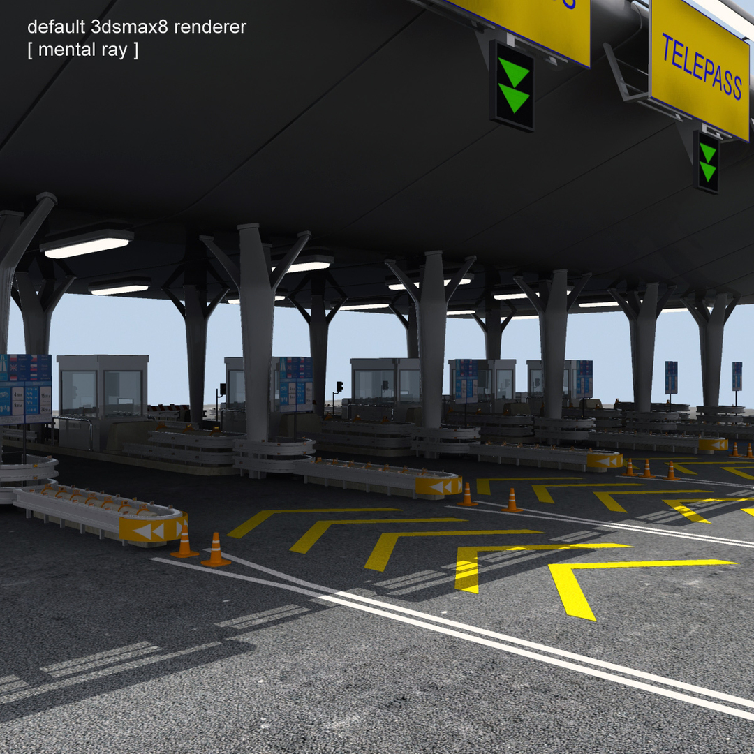 highway toll gate 3d model