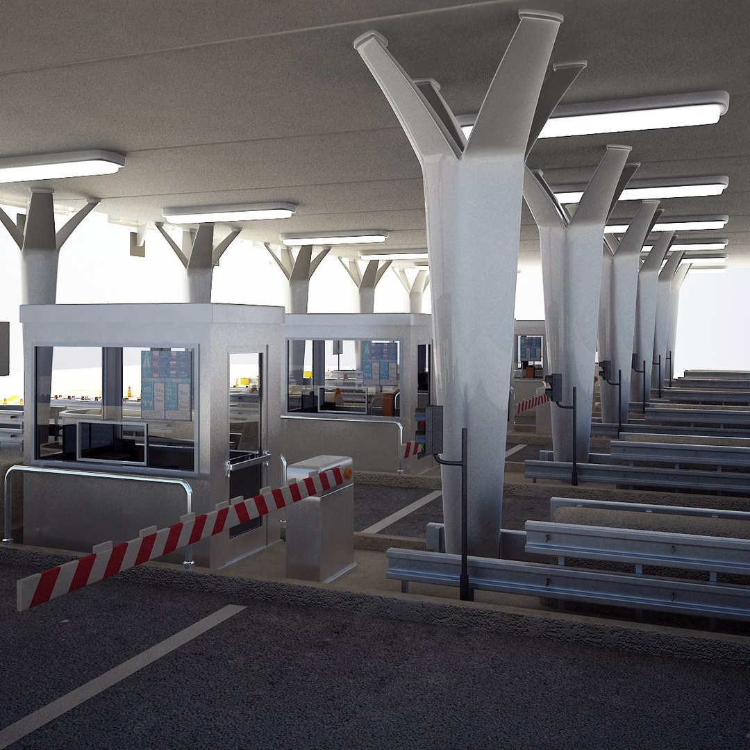 Highway Toll Gate 3d Model