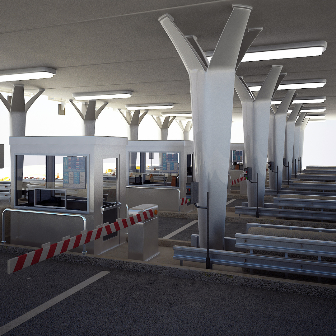 highway toll gate 3d model