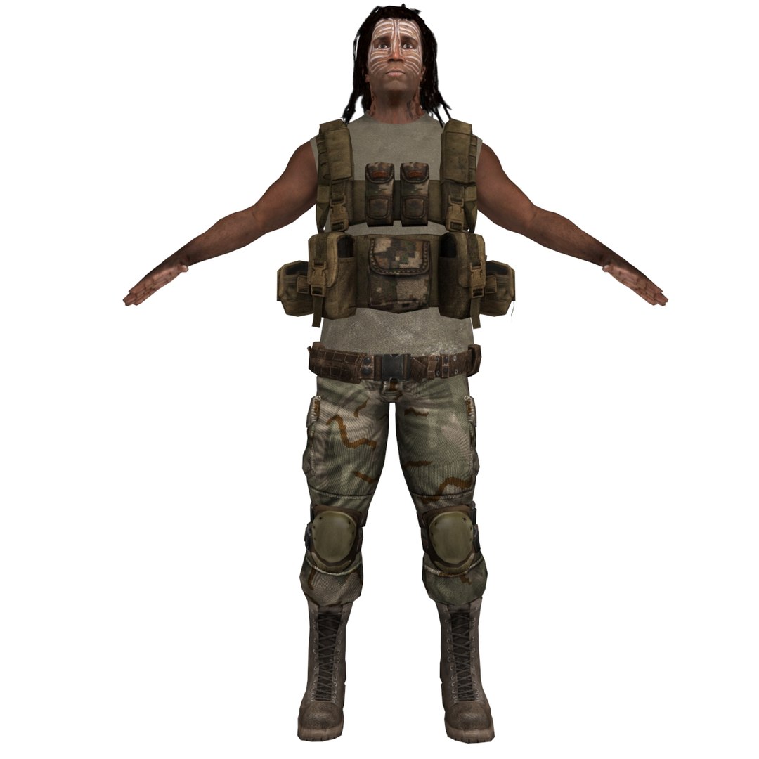 3d model tribe warrior