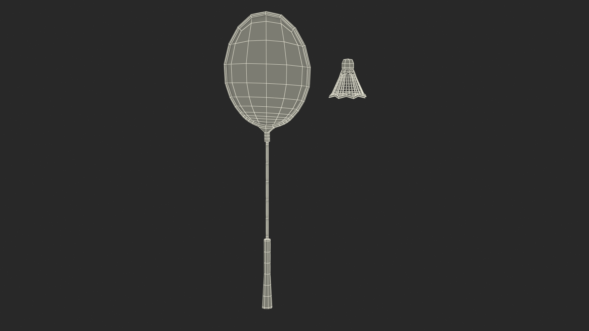 3D Badminton Racket And Shuttlecock Model - TurboSquid 1816678