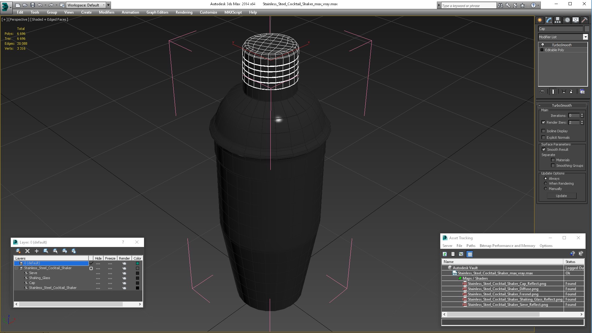 Stainless Steel Cocktail Shaker 3D Model - TurboSquid 2139429
