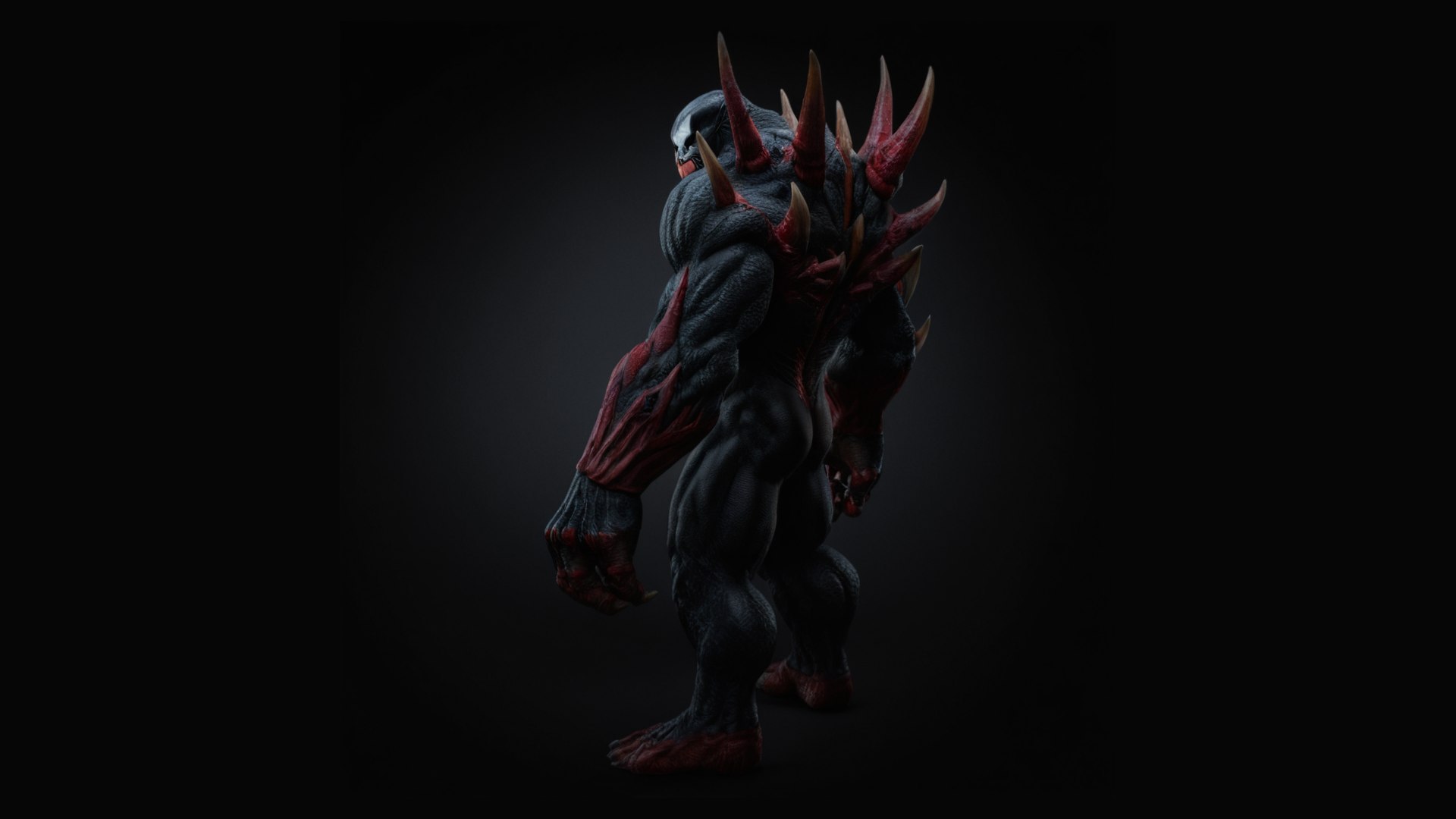 Venom Inspired Symbiote Monster - Low To Ultra Poly STL Format 3D ...