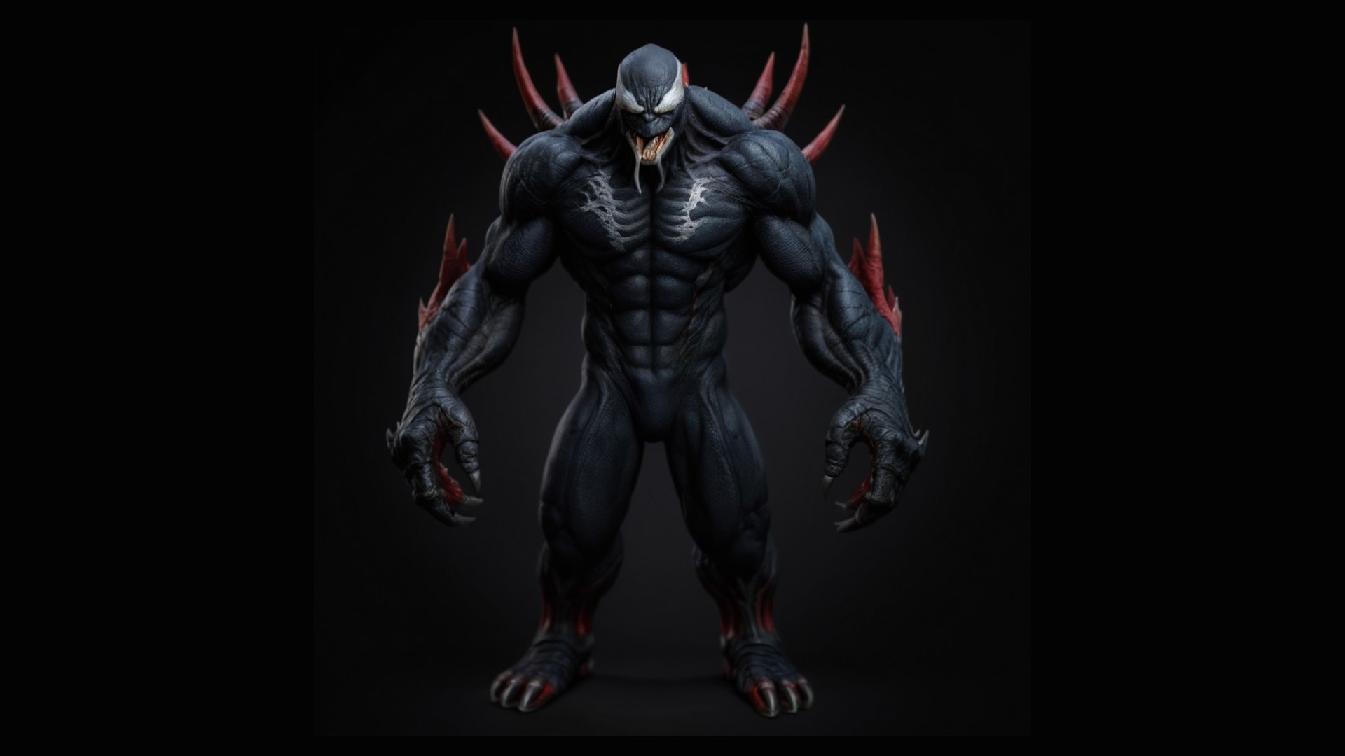 Venom Inspired Symbiote Monster - Low To Ultra Poly STL Format 3D ...